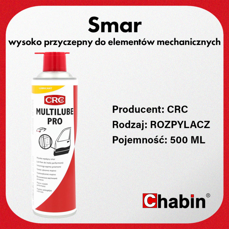 Highly adhesive grease CRC MULTILUBE PRO 500 ml